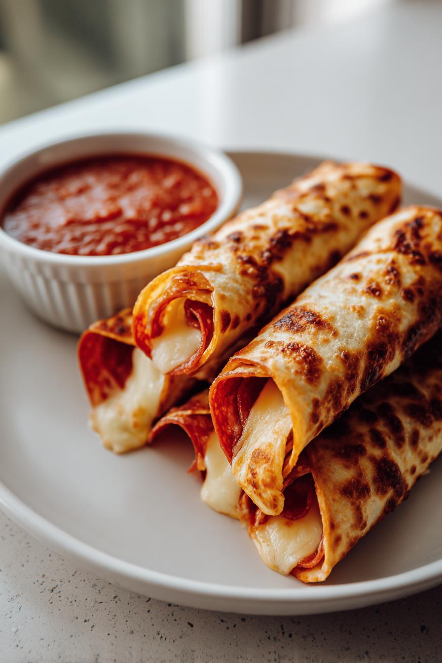 Cheesy Pepperoni Pizza Roll ups With Low Carb Tortillas in 15 Minutes ...